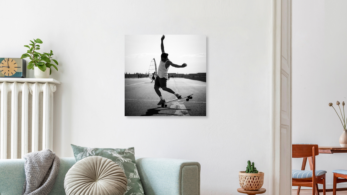 'Skater at the Tempelhofer Feld' – Discover the wall art by Arno Simons ...