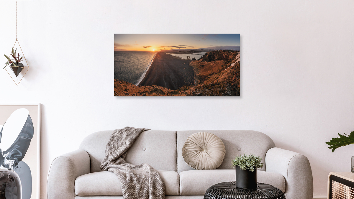 Jean Claude Castor - 'Dyrholaey Peninsula Sunset Panorama Iceland ...