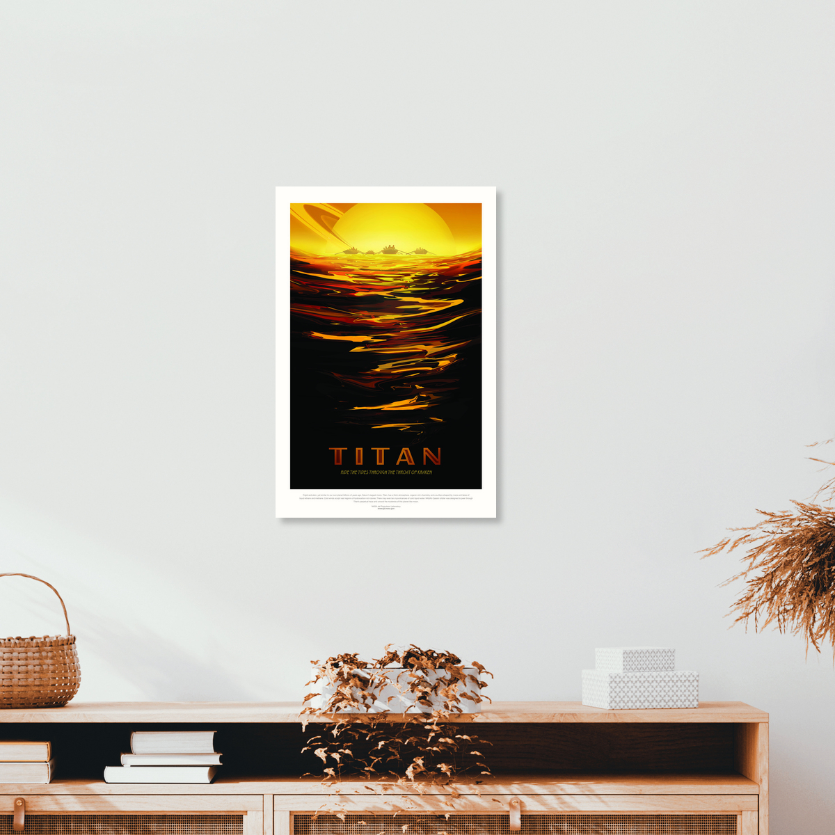 Nasa Visions wall art - 'Titan, ride the tides through the throat of ...