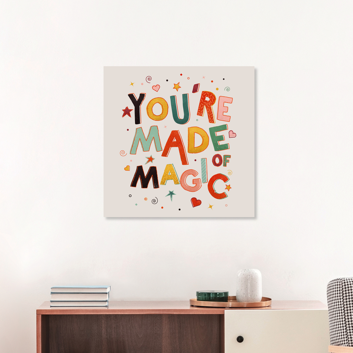 Ania Więcław wall art - 'You Are Made of Magic - colorful message ...