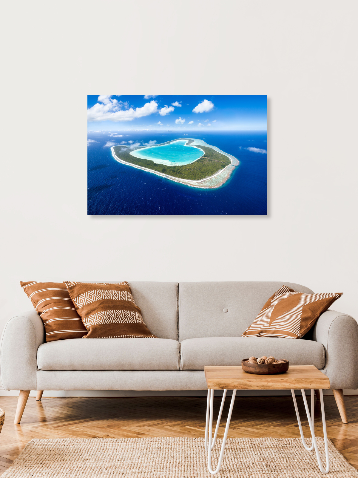 'Aerial view of the Tupai Atoll in French Polynesia' – Discover the ...