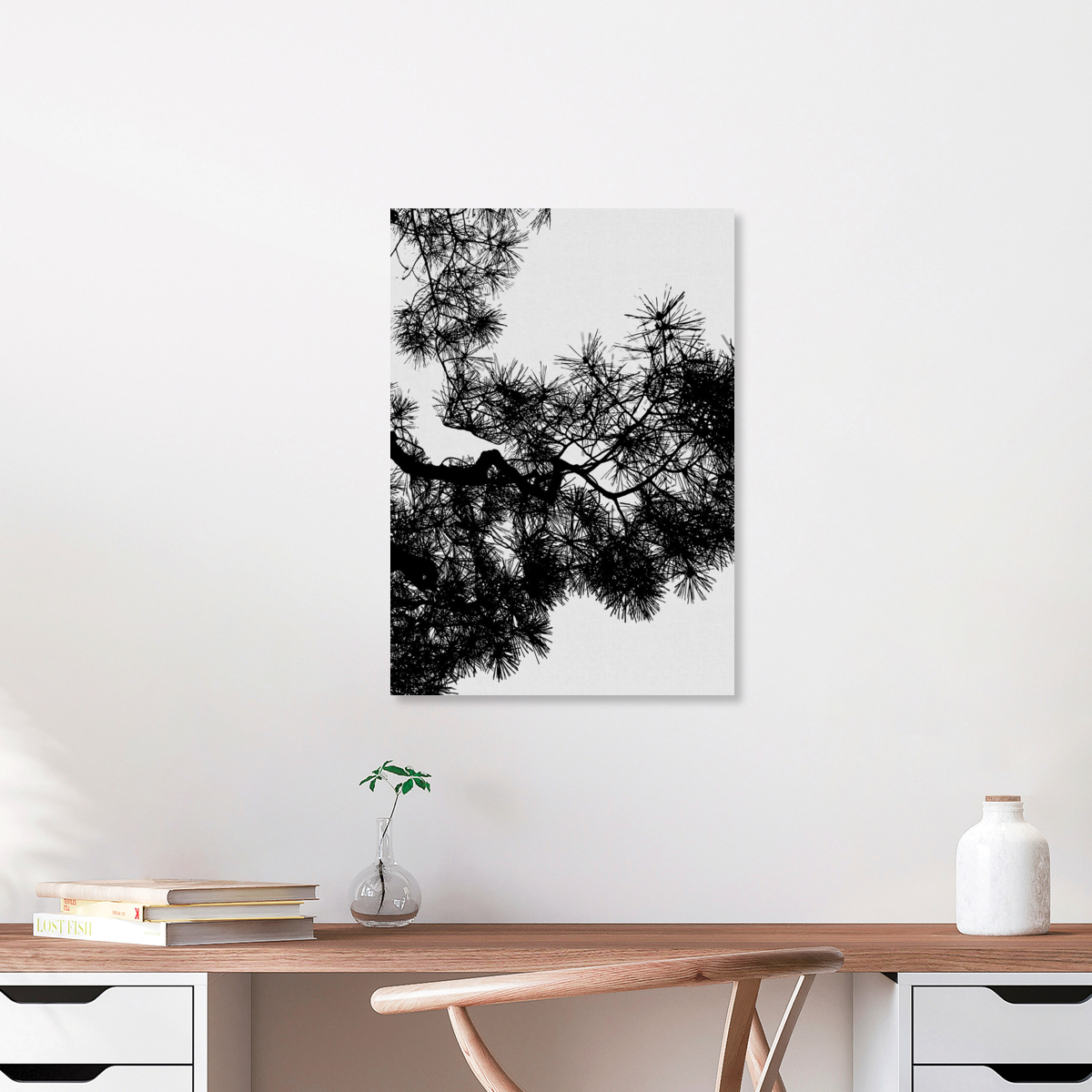 'Pine Tree Black & White' – Discover the wall art by Orara Studio now!