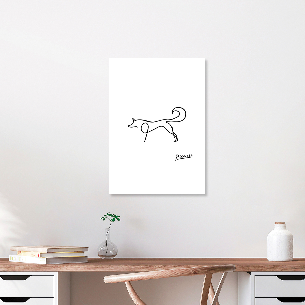 Art Classics wall art - 'Pablo Picasso Fox line drawing black and white ...