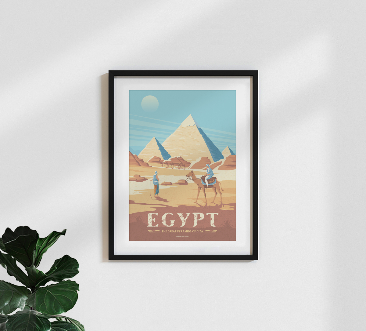 François Beutier Poster - 'Great Pyramids Egypt Travel Poster Art Print ...