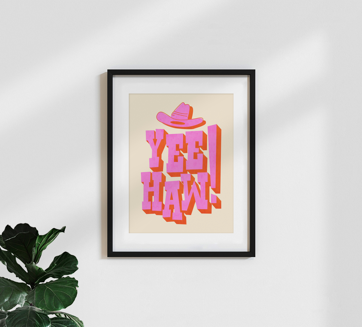 Ania Więcław Poster - 'YEE HAW Pink Typography' | Photocircle