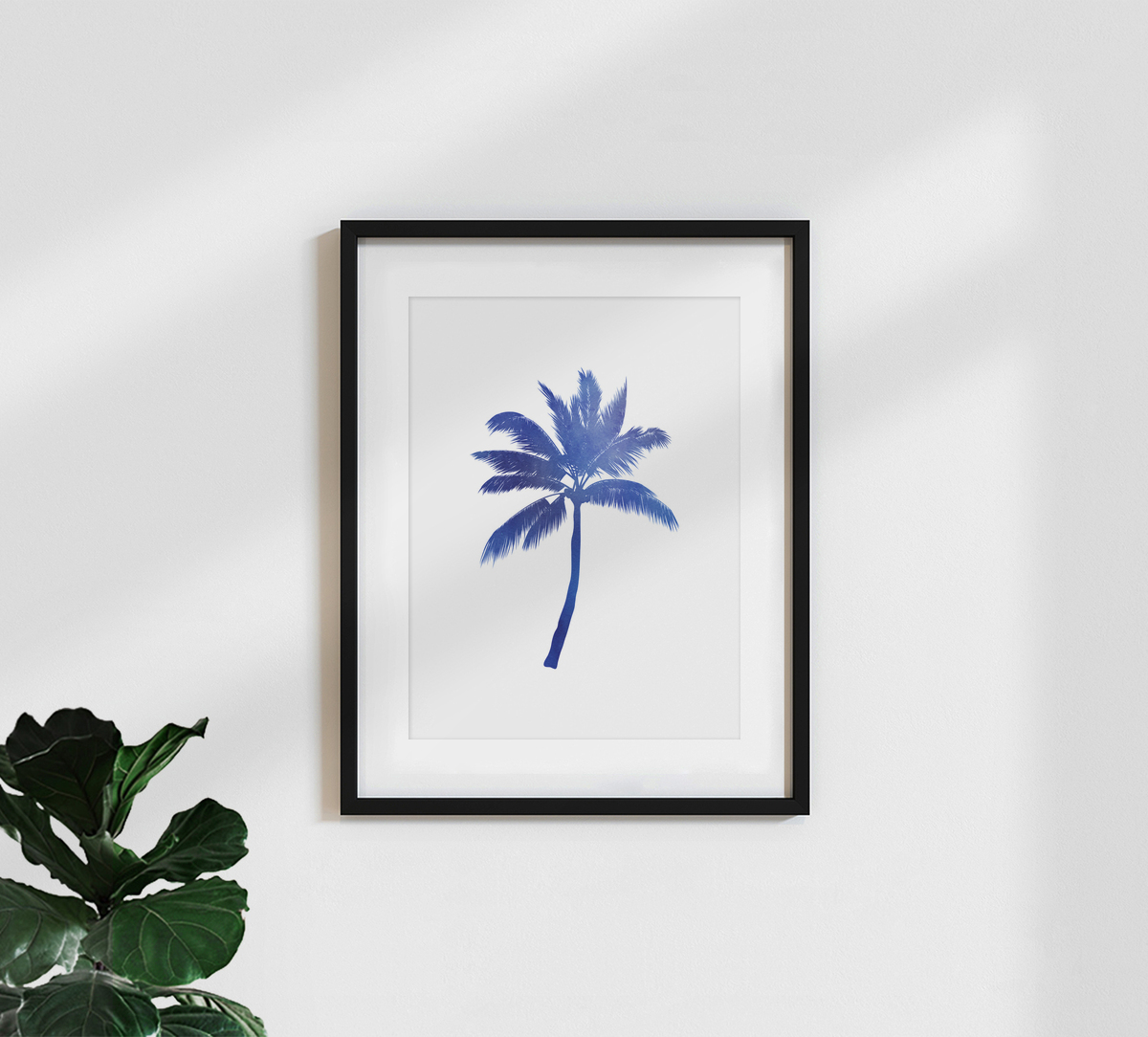 Seven Trees Design wall art - 'Blue Palm Tree' | Photocircle