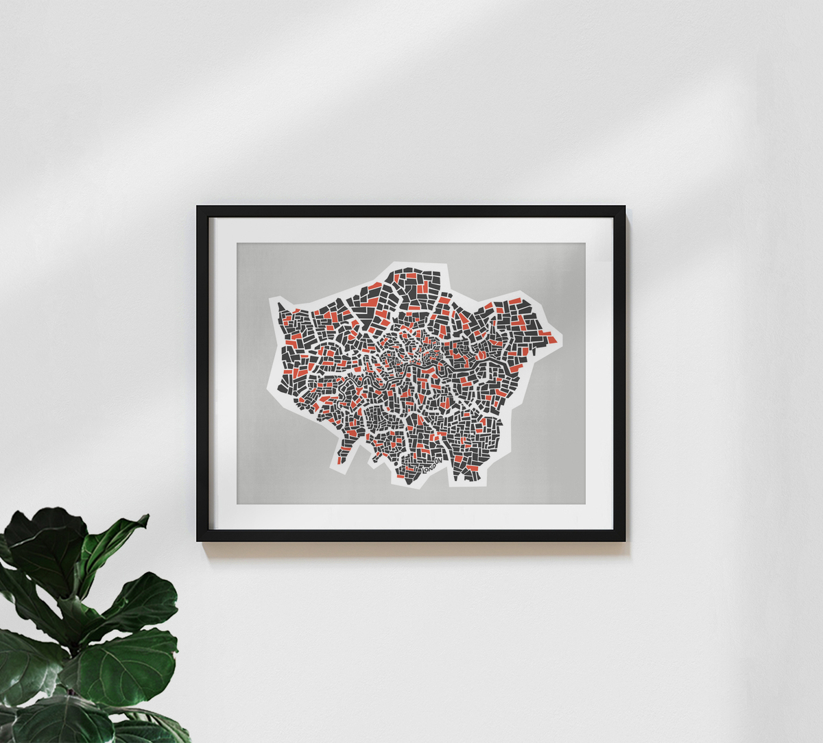 Fox And Velvet wall art - 'Abstract London Borough Map' | Photocircle.net