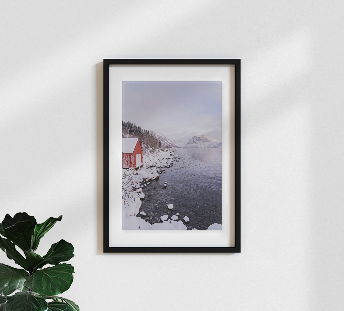 'Red boathouse in a bay on Senja, Northern Norway' – Discover the wall ...